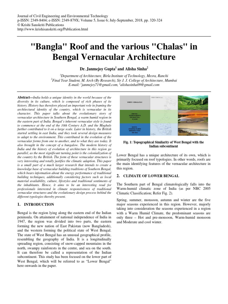 Bangla Roof and The Various Chalas in B | PDF | Bengal