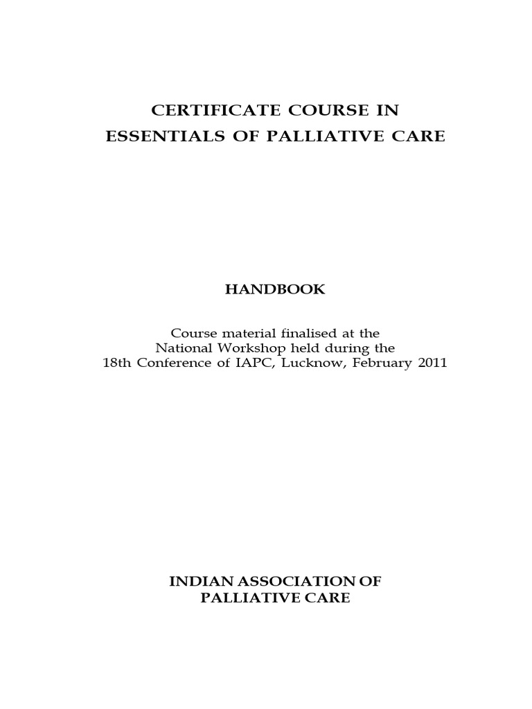 Palliative Care Handbook | PDF | Anxiety | Palliative Care