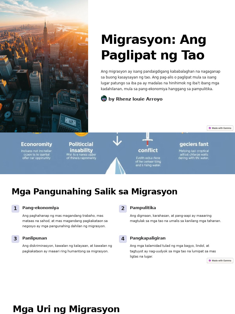 Migrasyon Ang Paglipat Ng Tao | PDF Migrasyon Ang Paglipat Ng Tao | PDF