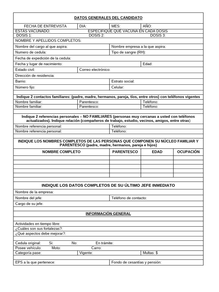 Formato Manpower | PDF