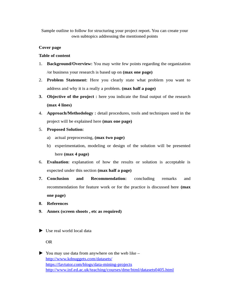 DM-BA- Template for Project Report | PDF