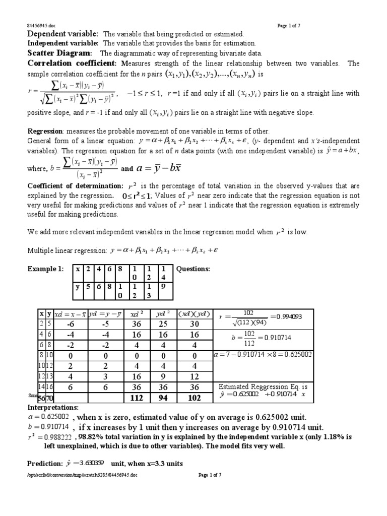 A Ybx: Scatter Diagram Correlation Coefficient | PDF | Correlation And Dependence | Regression ...