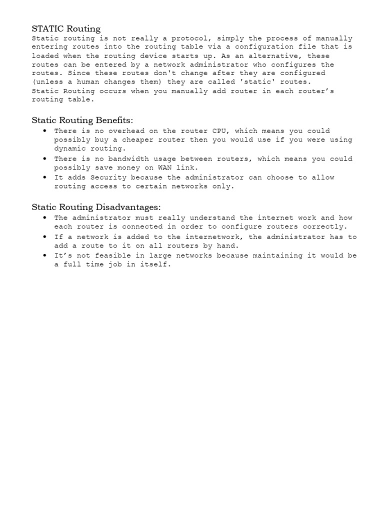 CCNA Day 8 Static Routing | PDF | Router (Computing) | Routing