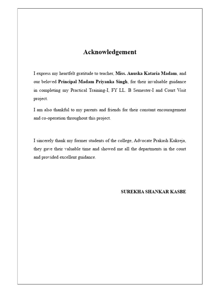 Acknowledgement | PDF