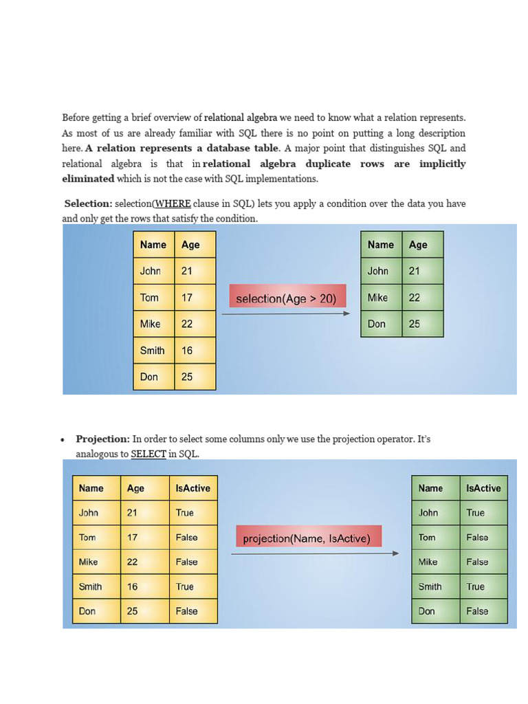 Relational Algebra Operations in Mapreduce | PDF | Table (Database) | Relational Model