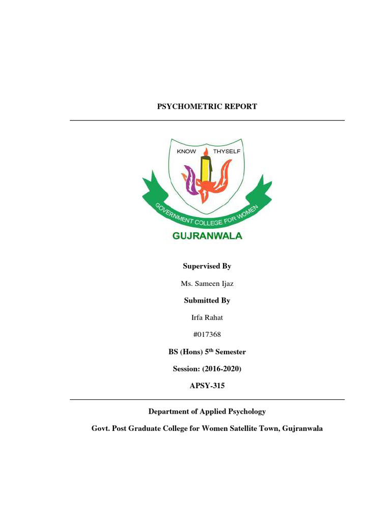 Psychometric_Report | PDF