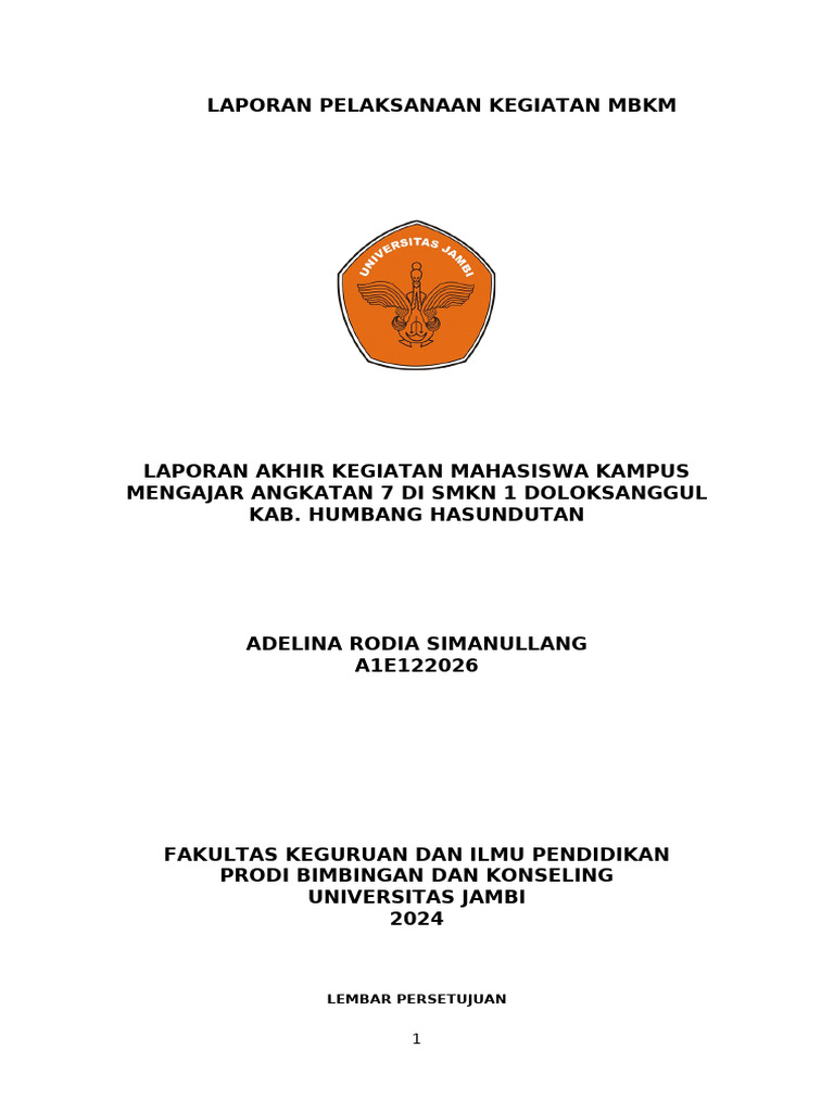 Perbaikan Laporan Unja - Adelina S | PDF