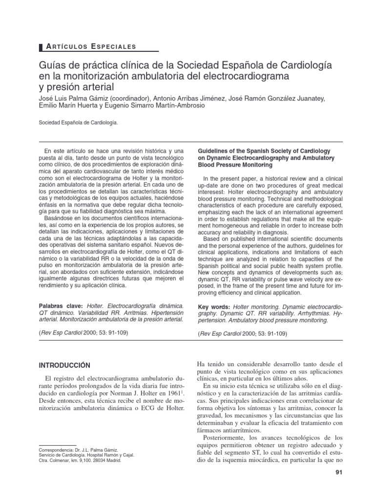 Holter y Mapa: Guía Clínica Actualizada | PDF | Electrocardiografia ...