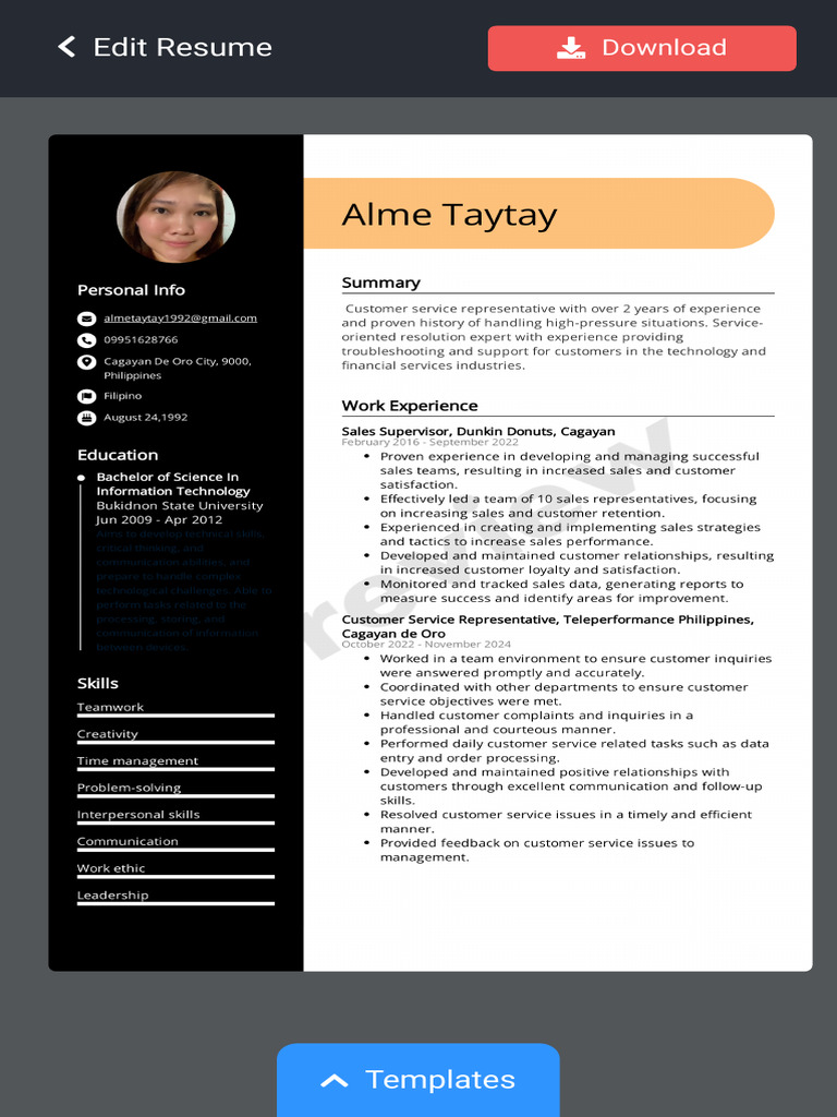 Resume Builder Resumaker - Ai | PDF