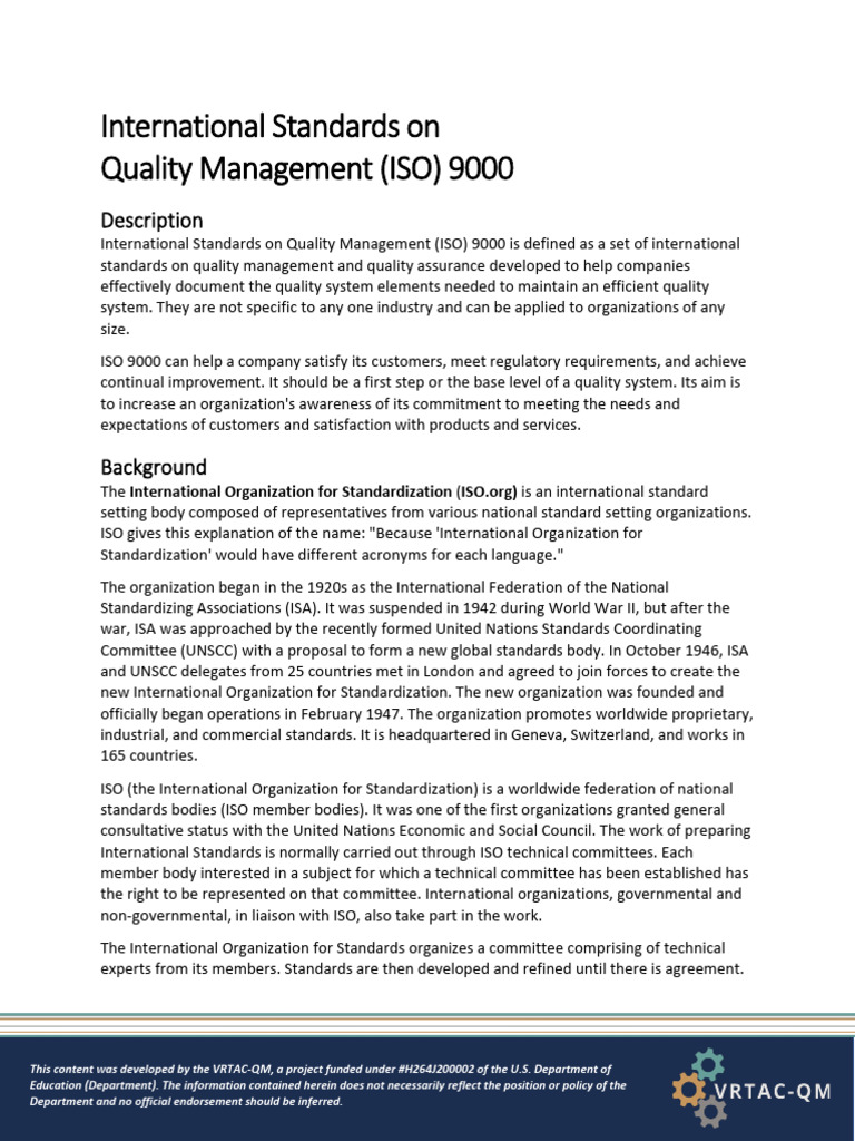ISO 9000 Quality Management Standards | PDF | Quality Management | Iso 9000