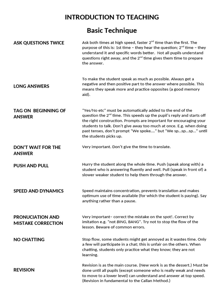 HANDOUT For Training - Introduction To Teaching | PDF | Human ...