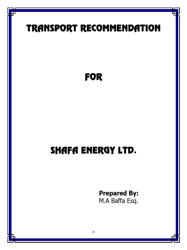 Transport Recommendation For Shafa Energy LTD | PDF | Human Resources ...