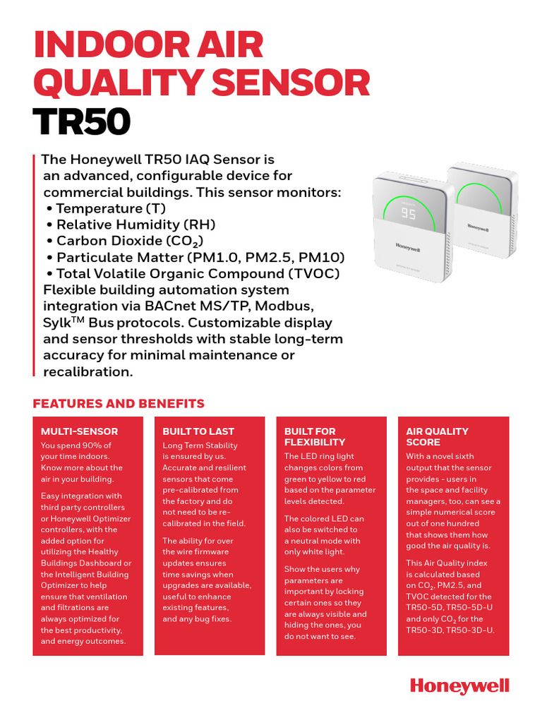 HBT BMS TR50 IAQ Sensor Datasheet 31 00565ENG 02 | PDF | Sensor ...