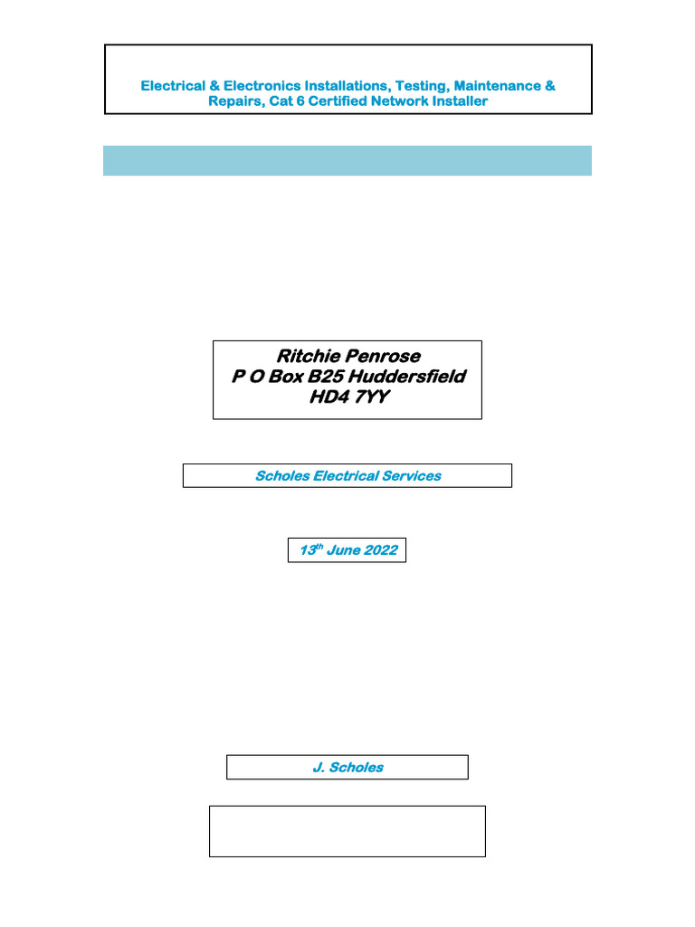 Portable Appliance Test Cert | PDF