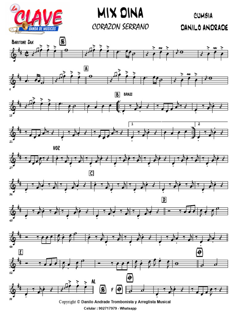 Mix Dina - Danilo - Baritone Sax | PDF
