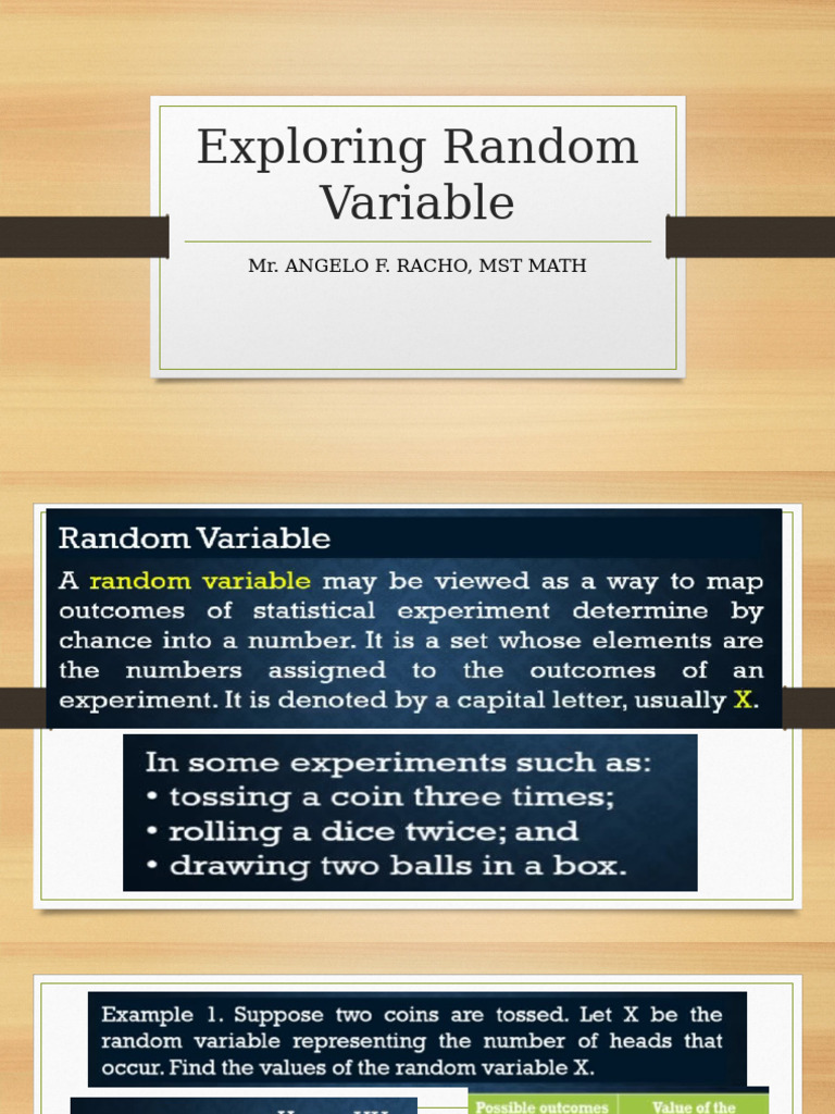Exploring Random Variable Discussion Thursday | PDF