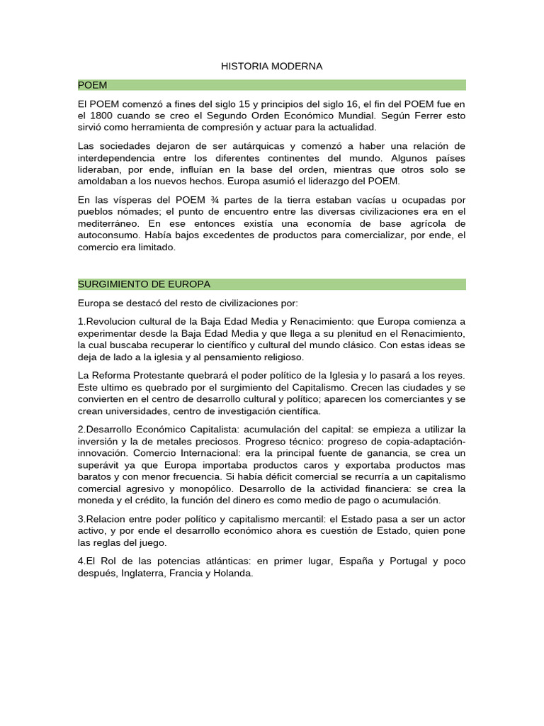 R.historia Moderna 1°p | PDF | Imperio español | Santo Imperio Romano
