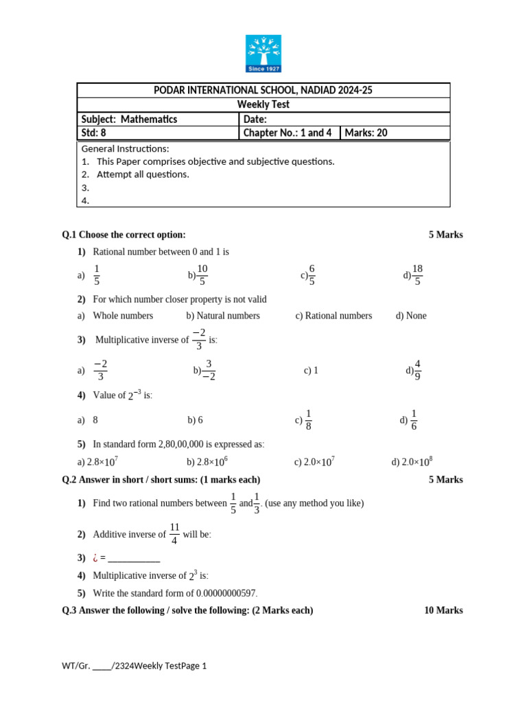 Msg_136_746584_08552f87-c893-422a-bc4b-1f18b86459c4_maths class 8th pt1 2024-25 | PDF ...
