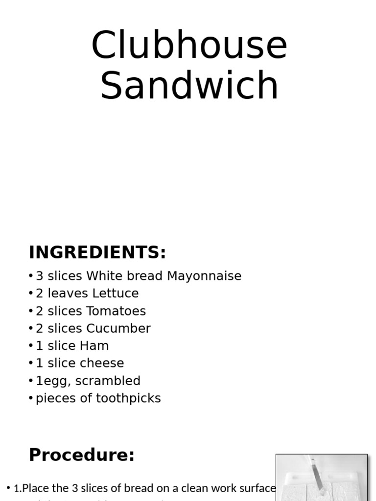 Clubhouse Sandwich Recipe Guide | PDF