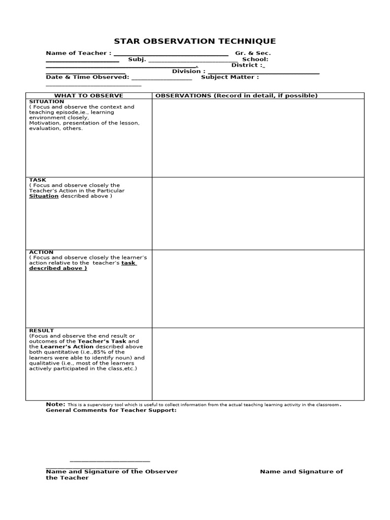 STAR-OBSERVATION-TECHNIQUE | PDF