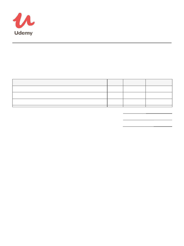Udemy India LLP Bill To Invoice | PDF