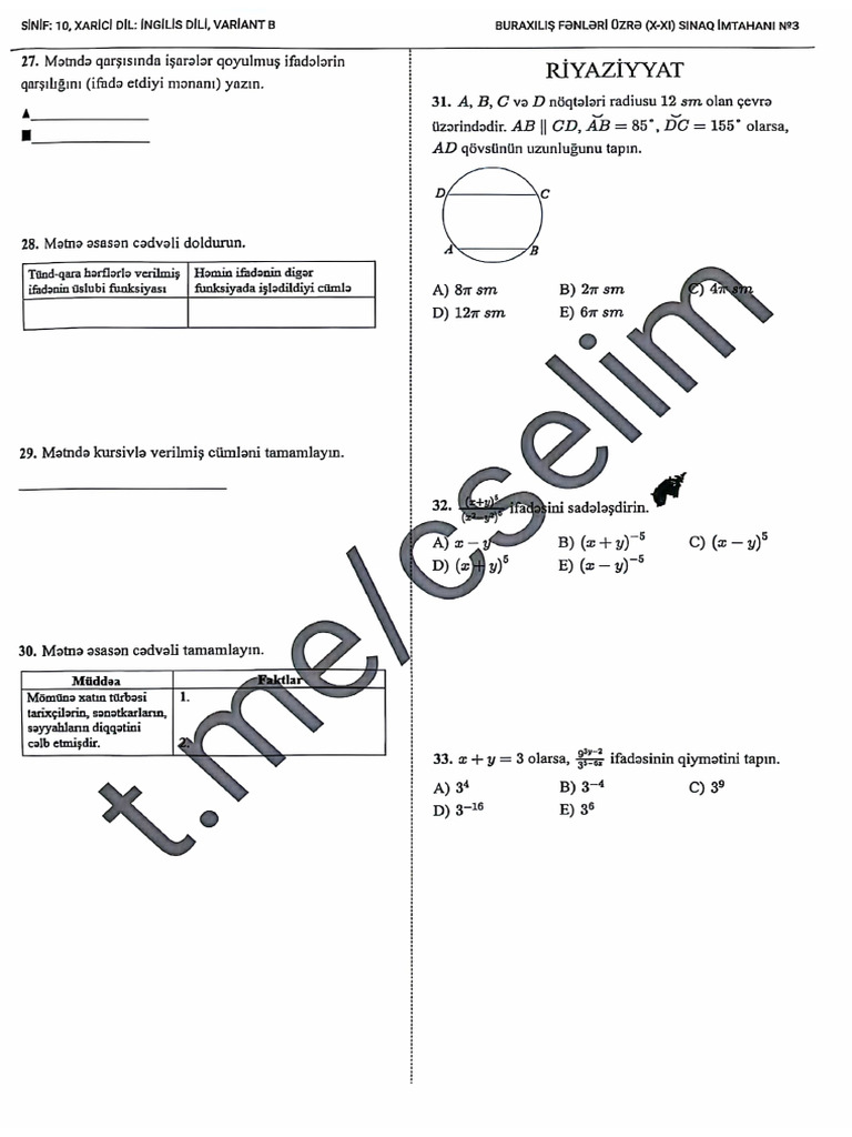30.12 2024 10-Cu Sinif Otk.t | PDF