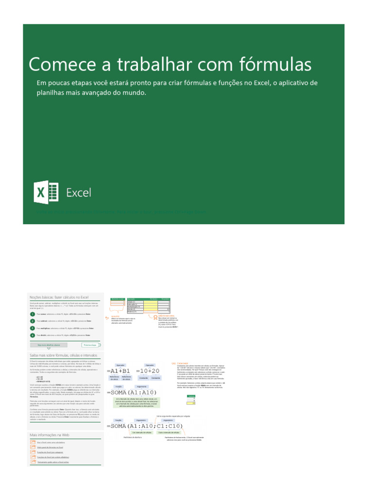 Fórmulas do Excel | PDF | Função (Matemática) | Microsoft Excel
