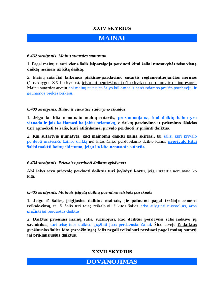 Mainai: Xxiv Skyrius | PDF
