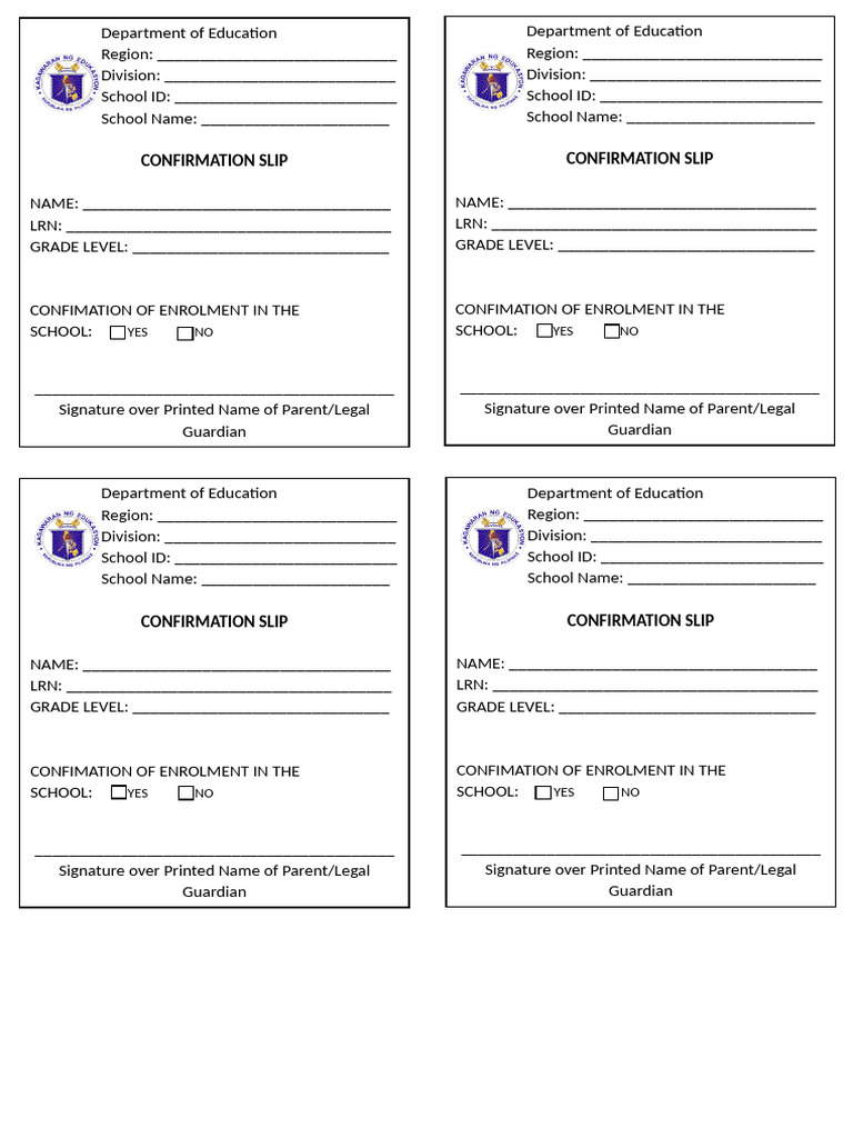 Confirmation Slip | PDF