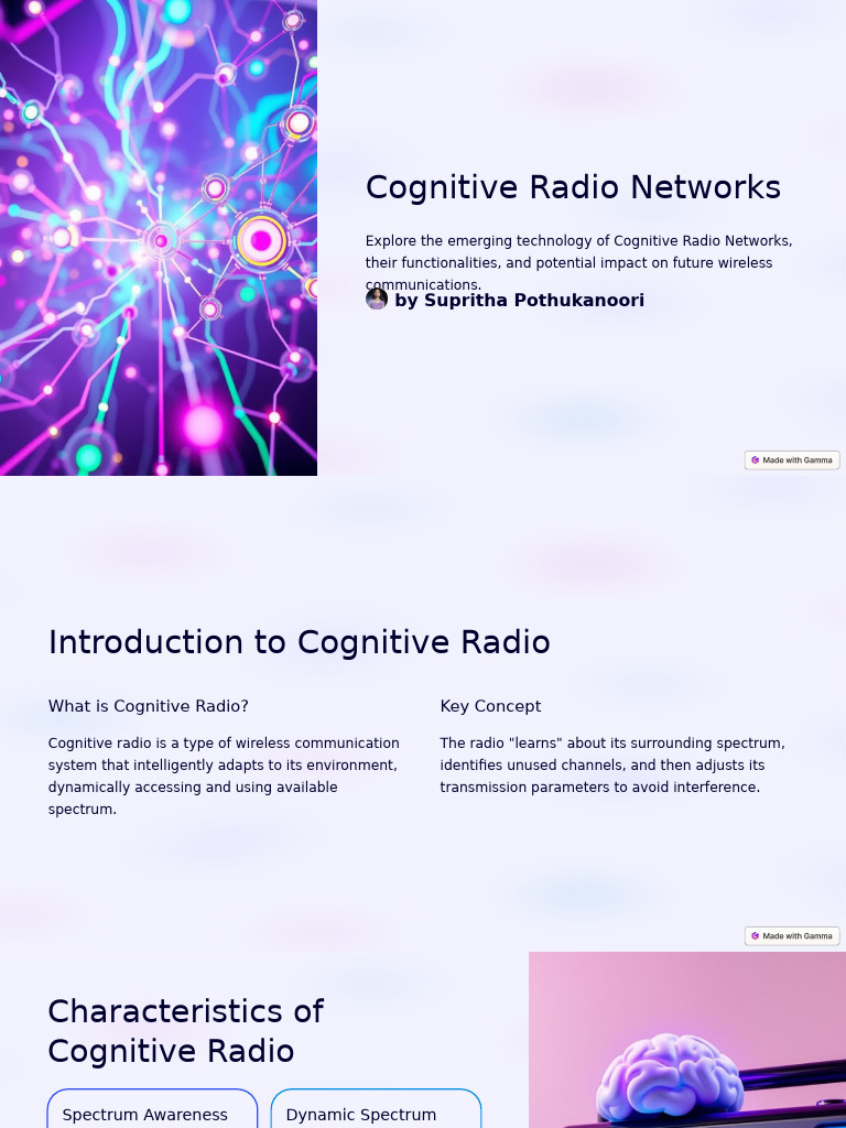 Cognitive Radio Networks | PDF | Cognitive Radio | Radio