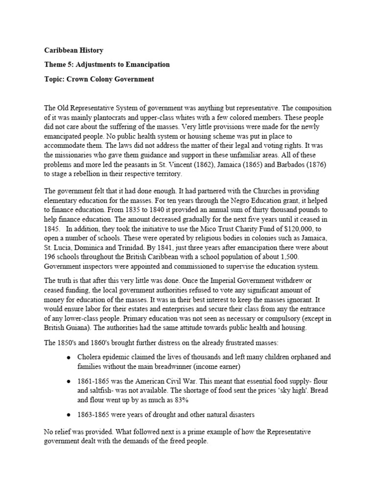 History (Crown Colony Summary) | PDF