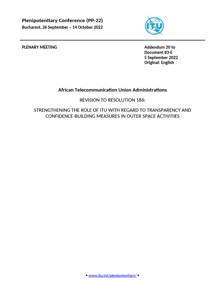 S22 PP C 0083!a20!msw e | PDF | International Telecommunication Union ...
