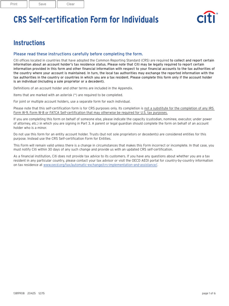 CRS_individuals | PDF | Taxes | Zip Code