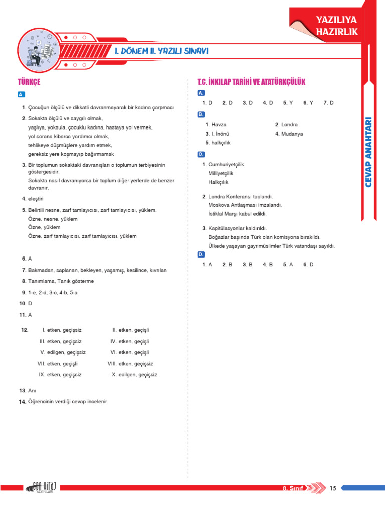 Son Viraj Cevap Anahtarı | PDF
