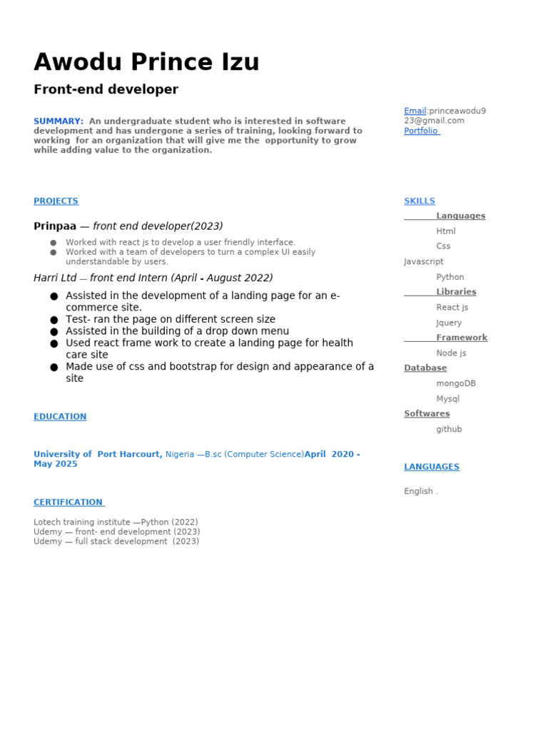 Cv prince .pdf | PDF