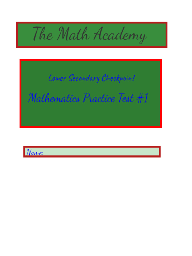 Year 9 Checkpoint Maths Practice Papers | PDF | Mathematics | Function ...