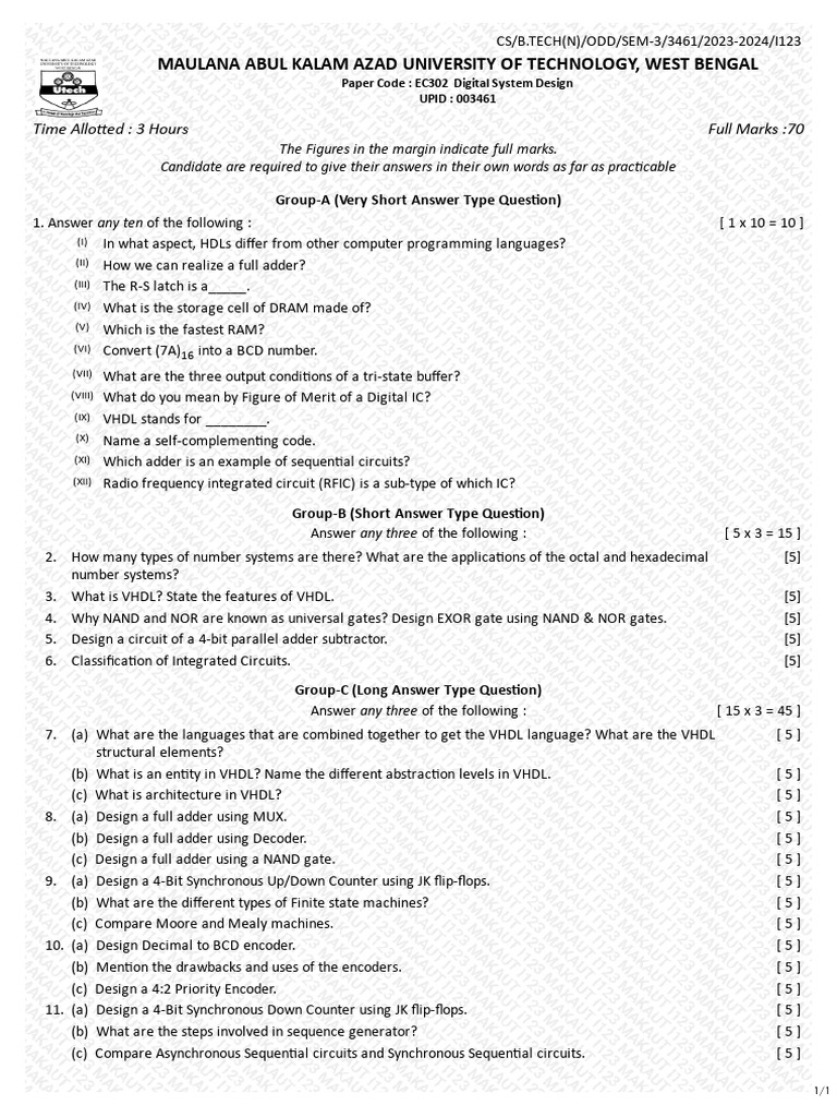 3461-1 | PDF | Vhdl | Computer Science