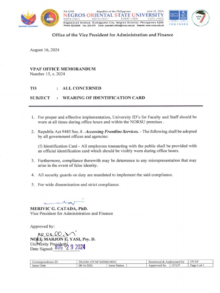 VPAF Memo No 15 S 2024 | PDF