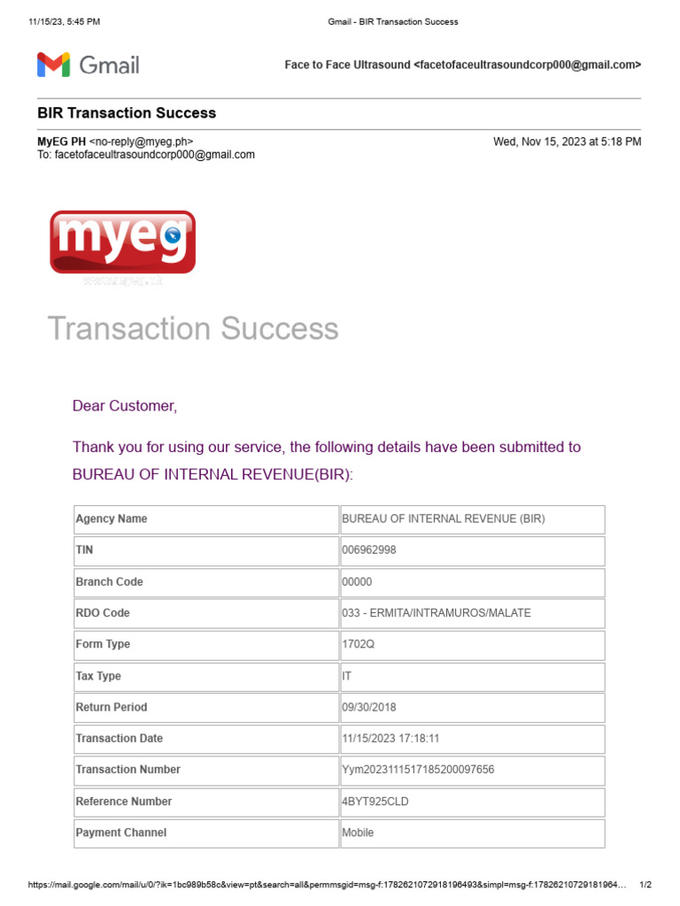 F2F Bir Itr-Q PMT 092018 | PDF