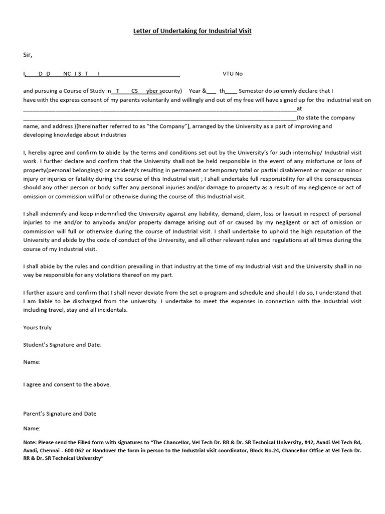 IV_Undertaking_letter[1] | PDF | Civil Law (Legal System) | Justice