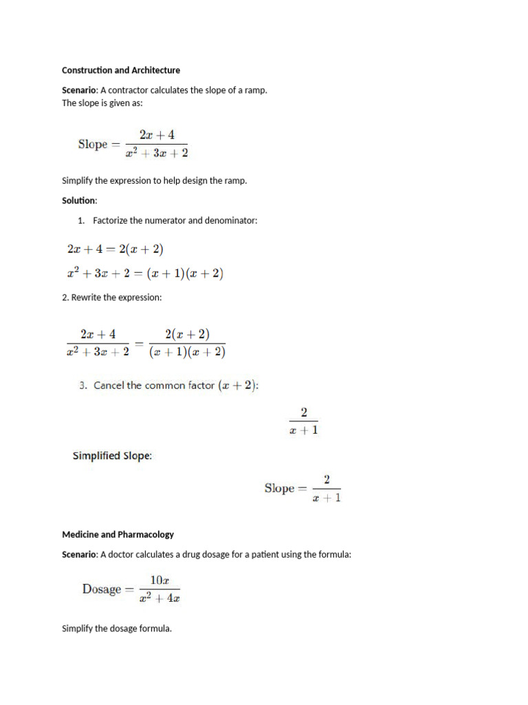 Scenarios Simplifying Rational Expression | PDF
