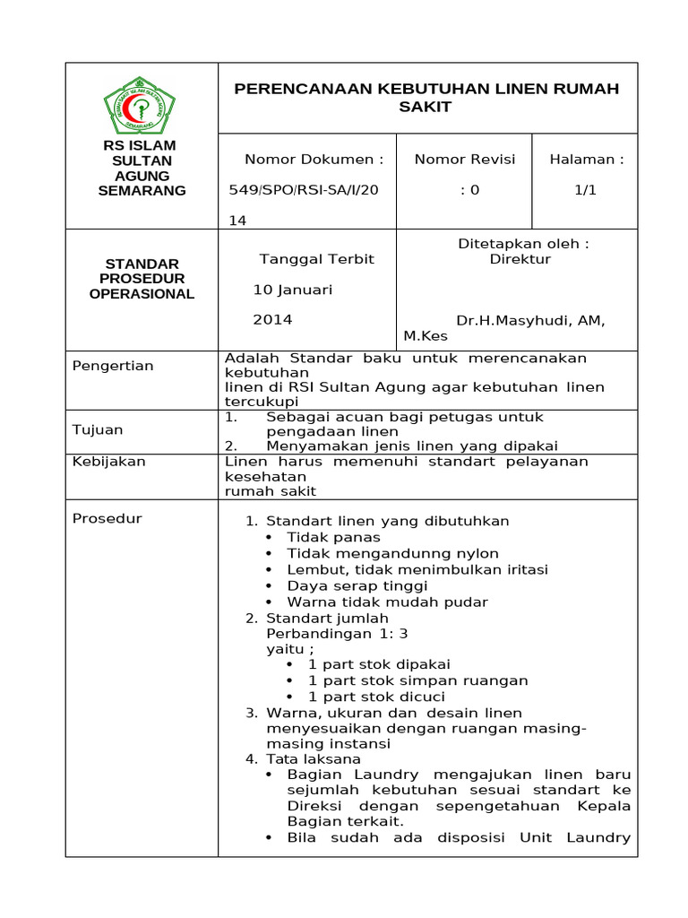 Sop Laundry Revisi | PDF