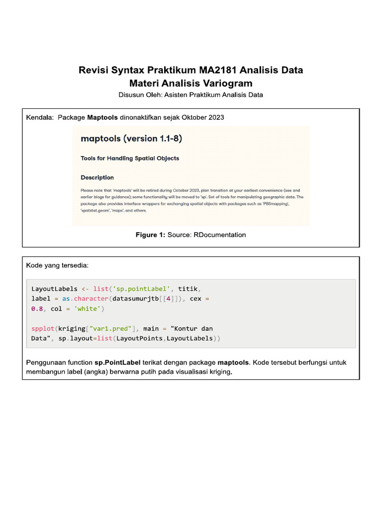 Revisi Syntax R Label Analisis Variogram | PDF