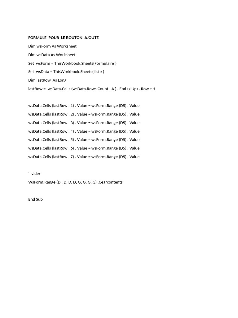 Formule Vba Pdf Computing Computer Programming 5733