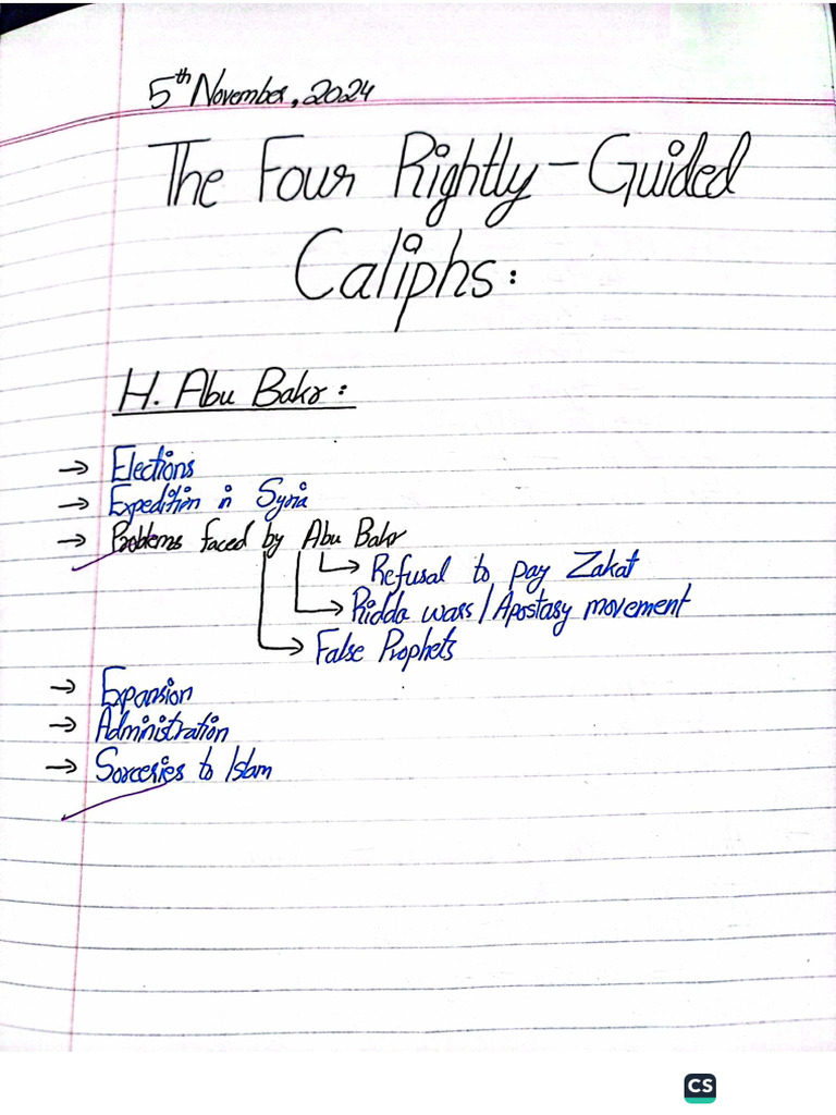 Caliphate of Abu Bakr (False Prophets) Cambridge Notes | PDF