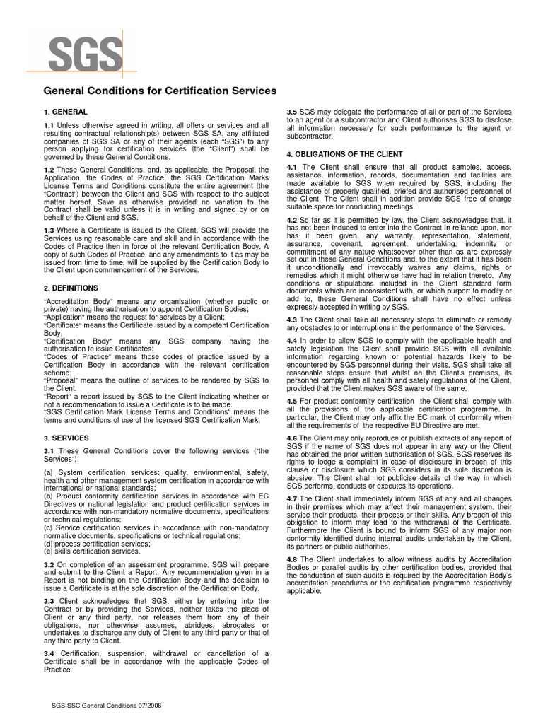 Annex 2 SGS - General - Conditions - For - System - Certification ...
