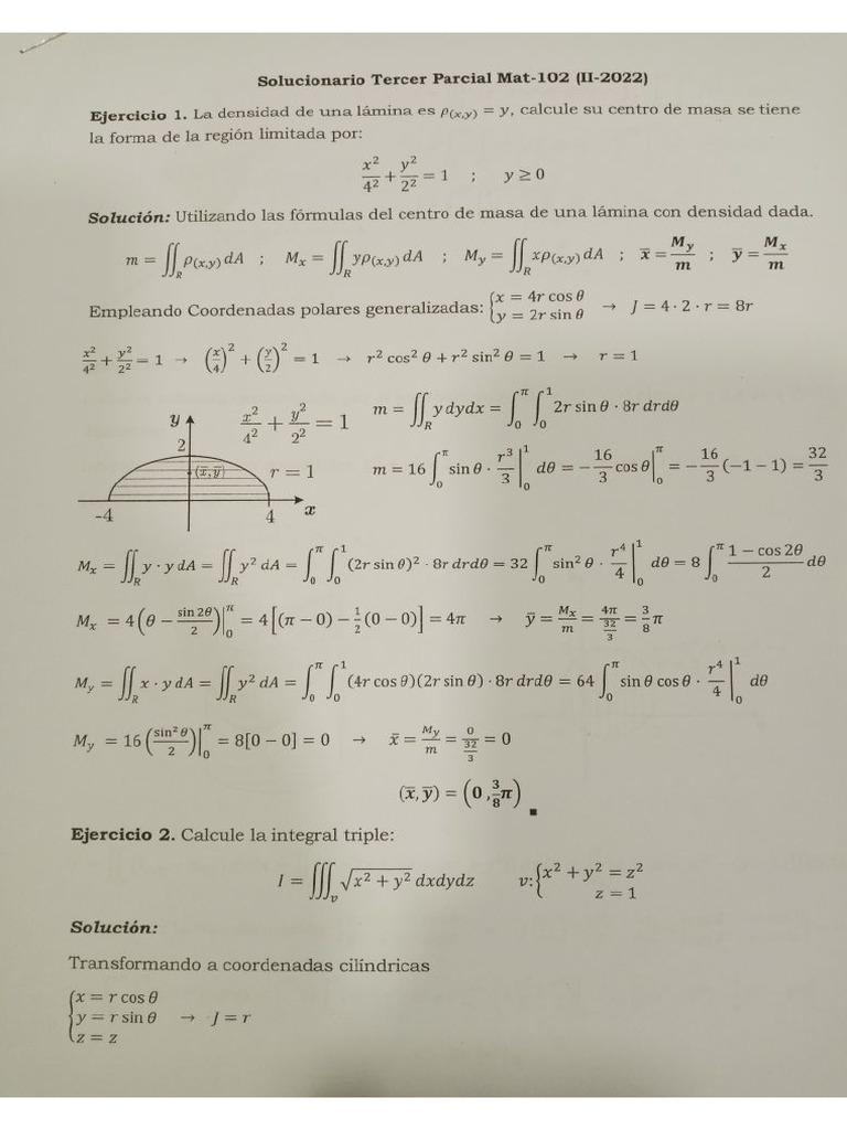 Solucionario Tercer Parcial Calculo II | PDF