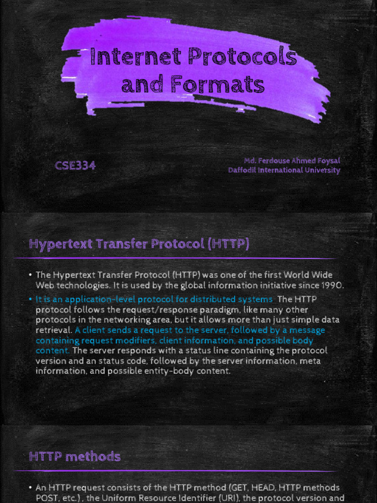 Lecture-6 - Internet Protocols and Formats - Dark | PDF | Xml | Html Element