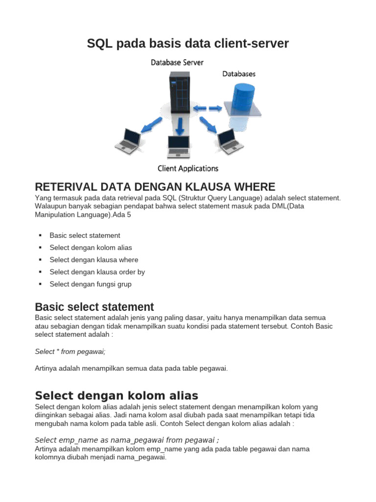 SQL Pada Basis Data Client | PDF