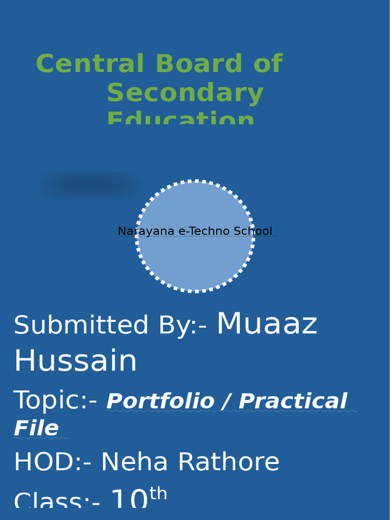 CBSE IT Project File Cover | PDF